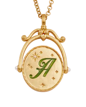 FABLE ENGLAND Initial Anemone Spinner Chain Necklace