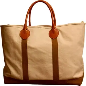 FORTELA Canvas Tote With Leather Handles