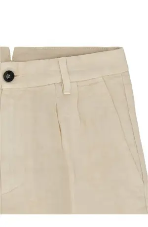 FORTELA Linen Pleated Shorts - Milk