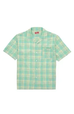 FORTELA Strike Bowling Cotton Check Shirt - Sky