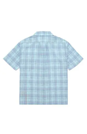 FORTELA Strike Bowling Cotton Check Shirt - Sky