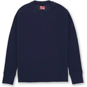 FORTELA Geremia Waffle Knit Jersey Long Sleeve Crewneck Sweater - Blue