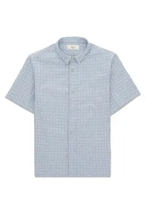 FORTELA Prequel Cotton Short Sleeve Shirt - Blue