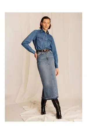 FORTELA Jorgy Stone Wash Denim Skirt - D420