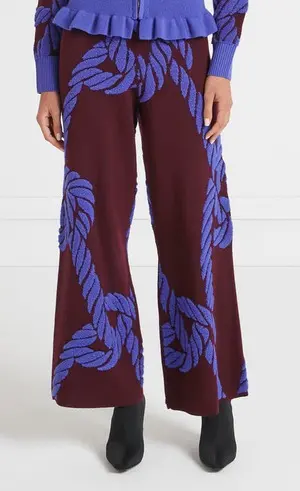 TEMPERLEY LONDON Rope Knit Wide-leg Trousers - Merlot