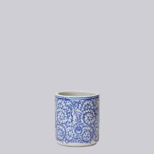 COBALT GUILD Tiny Porcelain Country Peony Cachepot