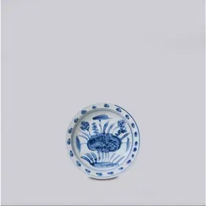 COBALT GUILD Small Porcelain Lotus Dish - Blue + White