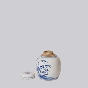 COBALT GUILD Porcelain Mini Three Friends Round Jar