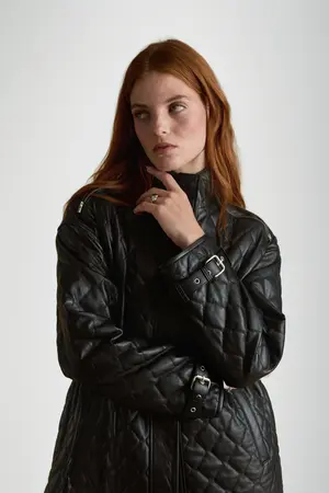 FURNIQ UK Quilted Leather Zip-up Jacket With Gold-tone Hardware