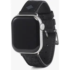 Mcm Apple Watch Band In Visetos - Black