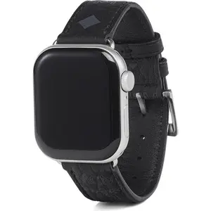 Mcm Apple Watch Band In Visetos - Black