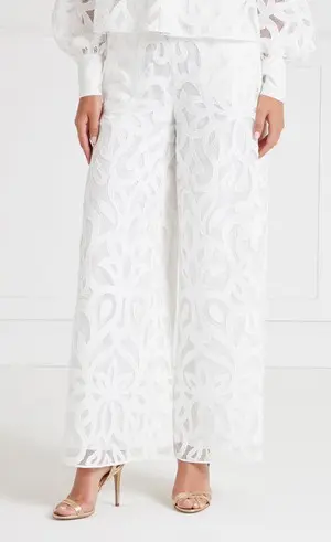 TEMPERLEY LONDON Louis Wide-leg Trousers - White