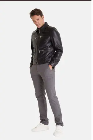 FURNIQ UK Marcus Leather Jacket - Black