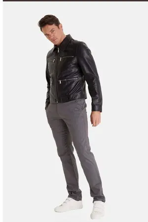 FURNIQ UK Marcus Leather Jacket - Black