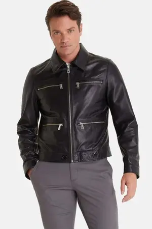 FURNIQ UK Marcus Leather Jacket - Black