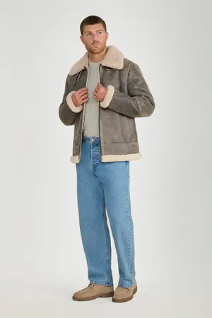 FURNIQ UK Rupert Shearling Aviator Jacket