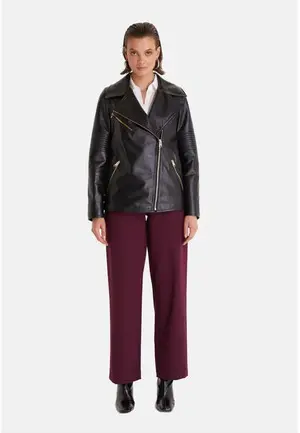 FURNIQ UK Leather Biker Jacket