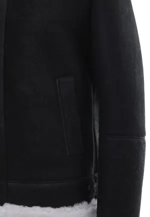 FURNIQ UK Rupert Suede Shearling Aviator Jacket