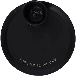 TOTALEE GIFT Crack Dip Platter W/ Bowl Set Of 2 Ceramic - Black