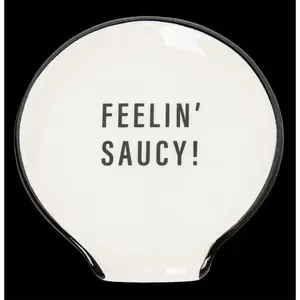 TOTALEE GIFT Feelin Saucy Spoon Rest Ceramic - White