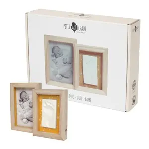 PETIT ARTICHAUT Duo Baby Framebaby Handprint & Photo Frame - Daisy Ochre