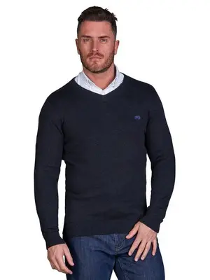 RAGING BULL Classic V-neck Sweater - Black
