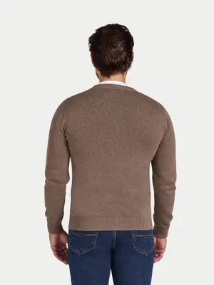 RAGING BULL Classic V-neck Sweater - Toast
