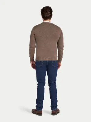 RAGING BULL Classic V-neck Sweater - Toast
