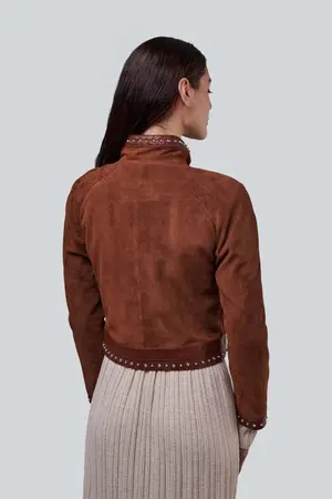 FURNIQ UK Harper Suede Studded Jacket
