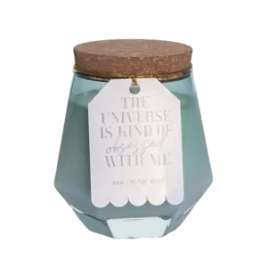 TOTALEE GIFT The Universe Teal Geometric Candle Wax 7.7 Oz Burn Time 36 - Blue