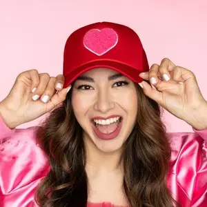 TOTALEE GIFT Heart Fuzzy Patch Trucker Hat