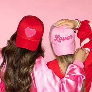 TOTALEE GIFT Heart Fuzzy Patch Trucker Hat