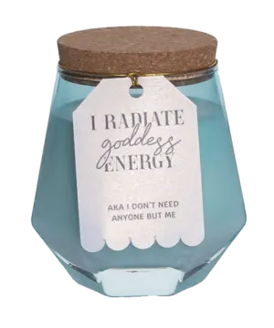 TOTALEE GIFT Goddess Energy Geometric Candle Wax 7.7 Oz Burn Time 36 - Blue