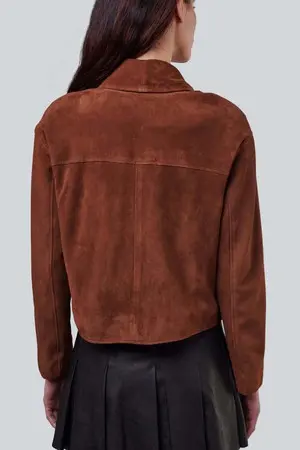 FURNIQ UK Ella Suede Jacket - Chestnut