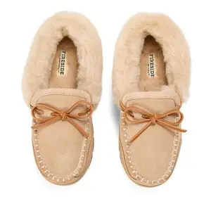 DEARFOAMS Fireside Gladstone Genuine Shearling Moccasin - Sand