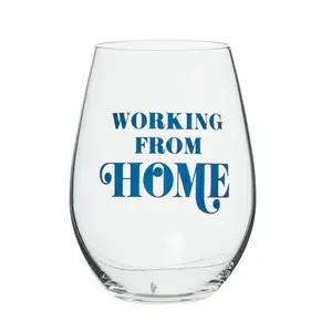 TOTALEE GIFT Working From Home Wine Glass 18 Oz - Clear