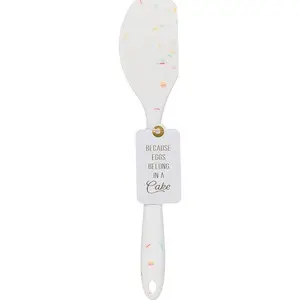 TOTALEE GIFT Eggs Belong In A Cake Confetti Spatula Rubber - White