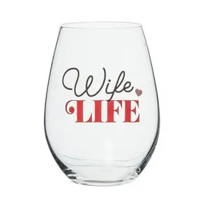 TOTALEE GIFT Wife Life Wine Glass 18 Oz - Clear