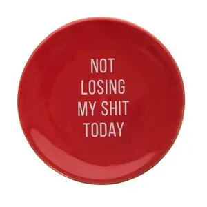 TOTALEE GIFT Not Losing My Shit Today Trinket Tray Ceramic - Red