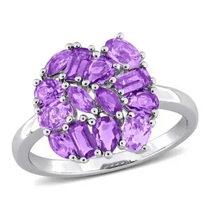 JULIANNA B. Cluster Cocktail Ring Sterling Silver - Amethyst