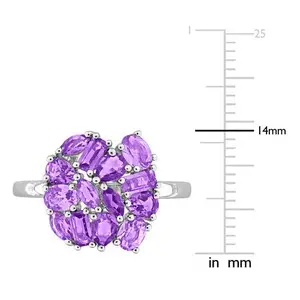 JULIANNA B. Cluster Cocktail Ring Sterling Silver - Amethyst