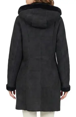 Gorski Merino Shearling Hooded Parka - Black