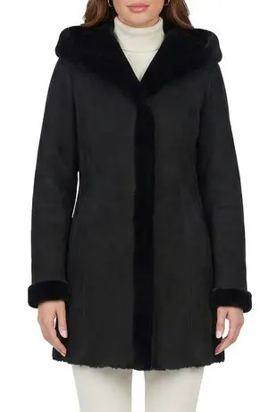 Gorski Merino Shearling Hooded Parka - Black