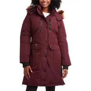 CANADA WEATHER GEAR Short Parka Hooded Jacket Cranberry