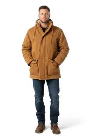 CANADA WEATHER GEAR Duck Canvas Parka - Brown