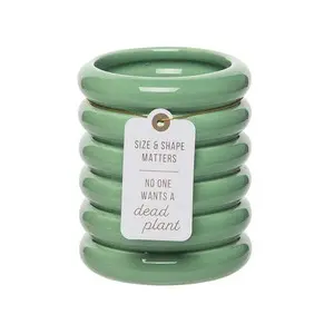 TOTALEE GIFT Size & Shape Matters Planter Ceramic - Green
