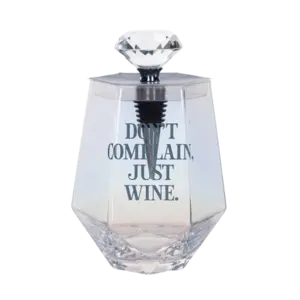 TOTALEE GIFT Just Wine Glass W/ Stopper Set Of 2 Glass 18 Oz - Clear