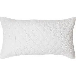 ELISABETH YORK Sutton Dove 100% Cotton Sham 20" X 36 - White