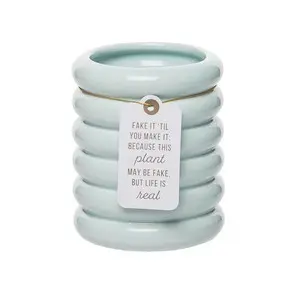 TOTALEE GIFT Fake It Mint Planter Ceramic - Green