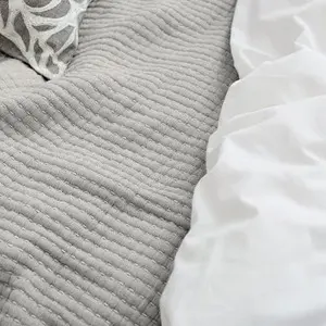 ELISABETH YORK Lida Ash 100% Cotton Bed Coverlet